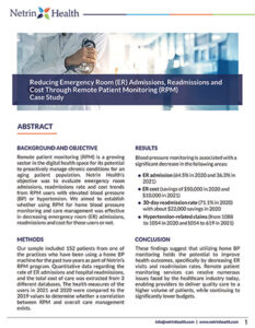 Reducing Emergency Room Admissions, Reducing ER Readmissions